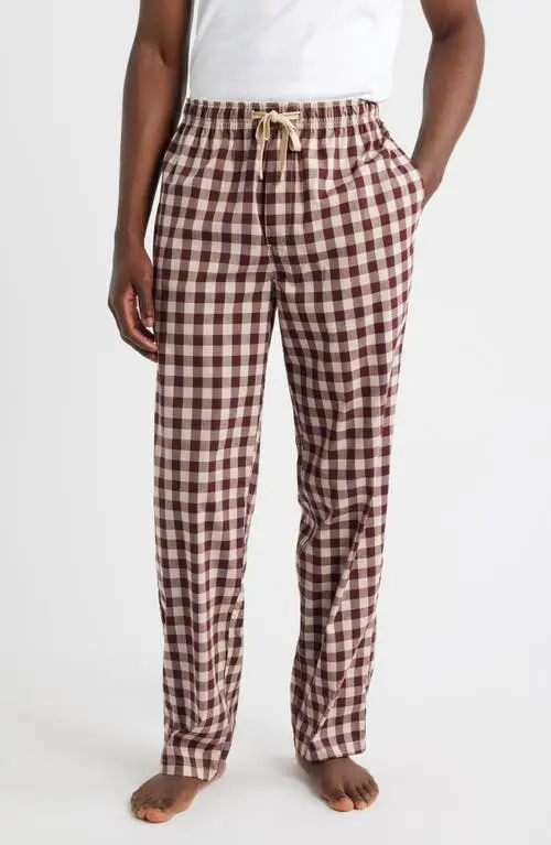 Nordstrom Woven Pajama Pants - Beige- Rust Jasper Plaid