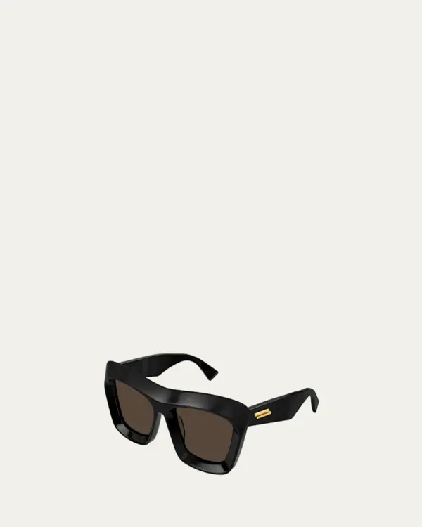 Bottega Veneta Beveled Rectangle Sunglasses