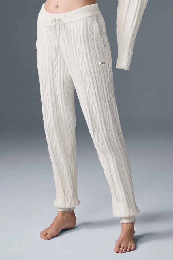 Alo Yoga Cable Knit Winter Bliss Pants - Ivory