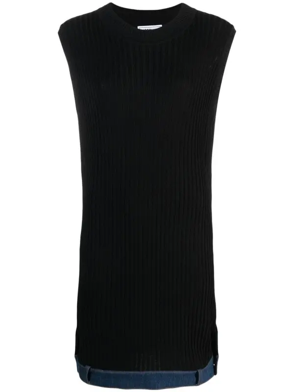 Moschino Logo-patch Ribbed-knit Dress