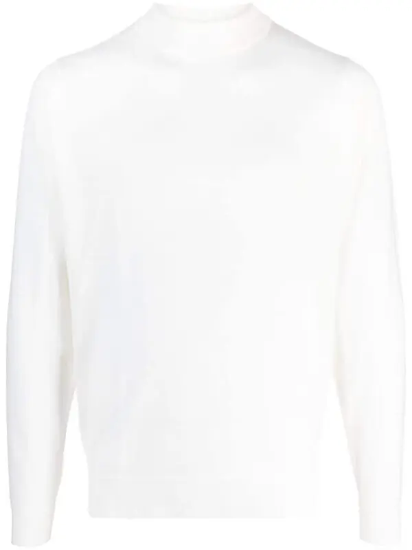 John Smedley Mock-neck Merino Jumper - White