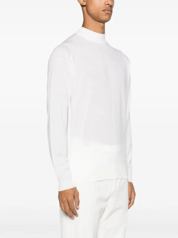 John Smedley Mock-neck Merino Jumper - White