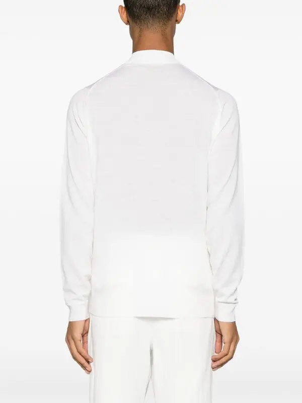 John Smedley Mock-neck Merino Jumper - White