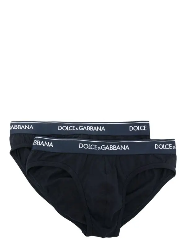Dolce & Gabbana Logo-waistband Slip-on Briefs - Blue