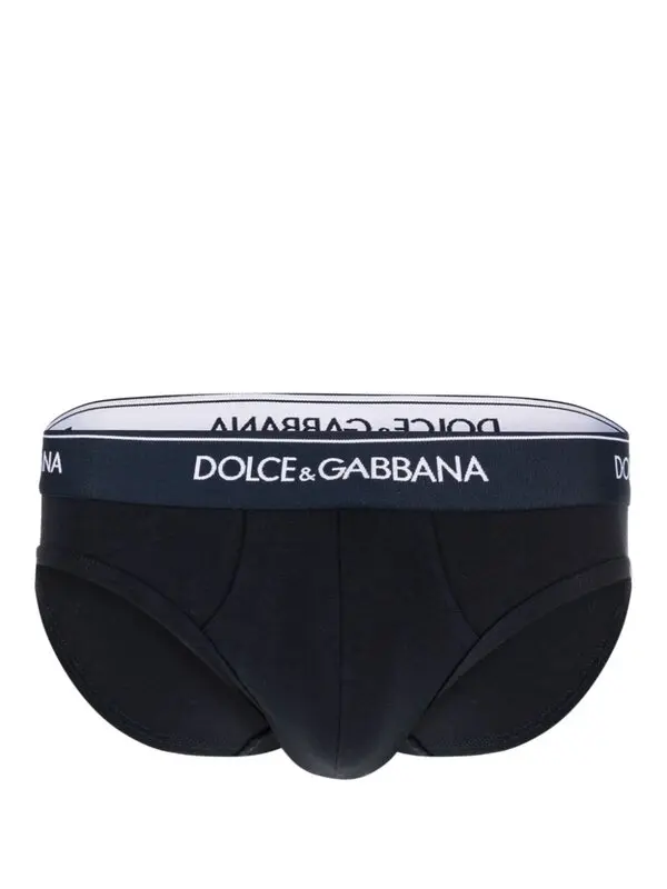 Dolce & Gabbana Logo-waistband Slip-on Briefs - Blue