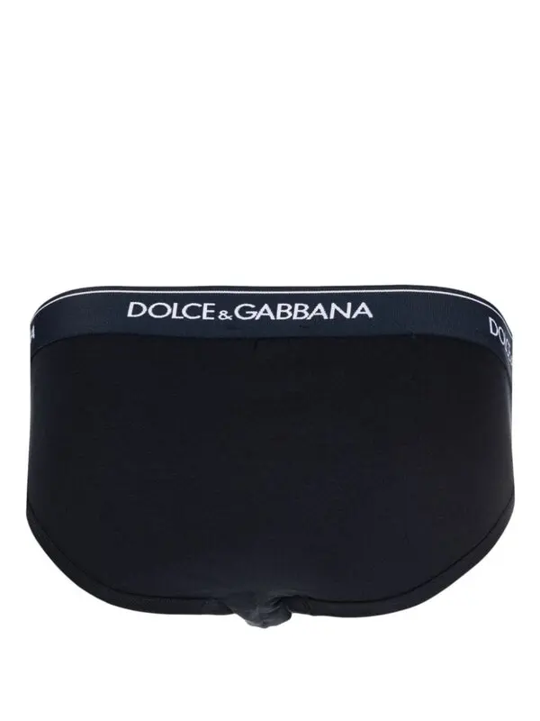Dolce & Gabbana Logo-waistband Slip-on Briefs - Blue
