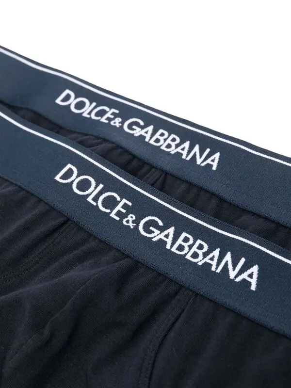 Dolce & Gabbana Logo-waistband Slip-on Briefs - Blue