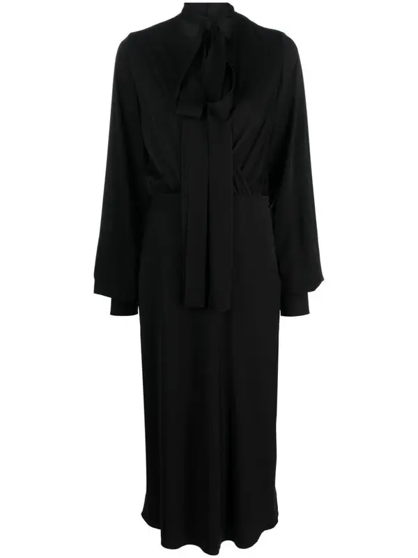 Sportmax Attached-scarf Silk-blend Midi Dress