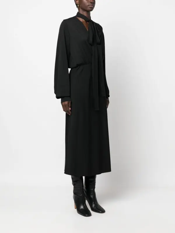 Sportmax Attached-scarf Silk-blend Midi Dress