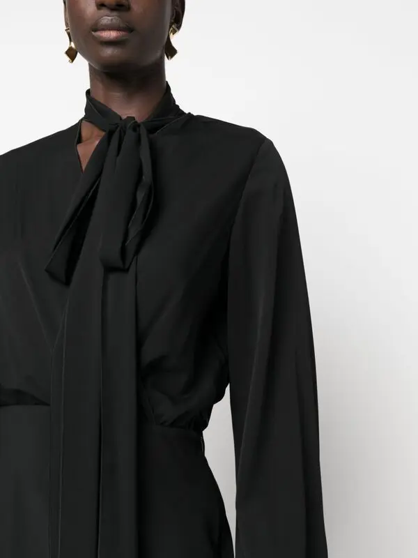 Sportmax Attached-scarf Silk-blend Midi Dress