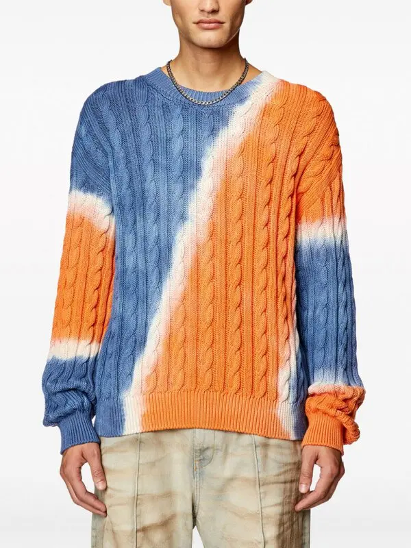 DIESEL® K-janci Tie-dye Cable-knit Jumper