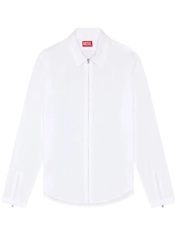 DIESEL® S-stuck Logo-embroidered Poplin Shirt - White