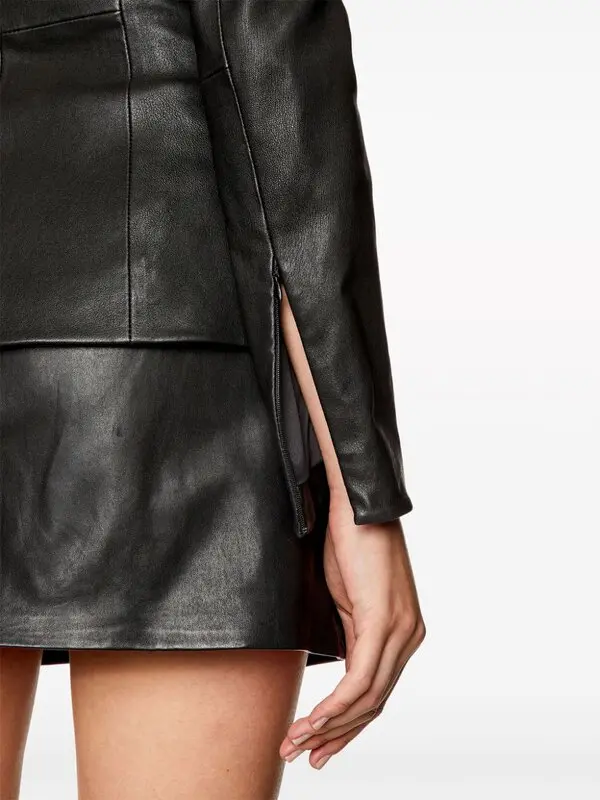DIESEL® Logo Appliqué Leather Jacket