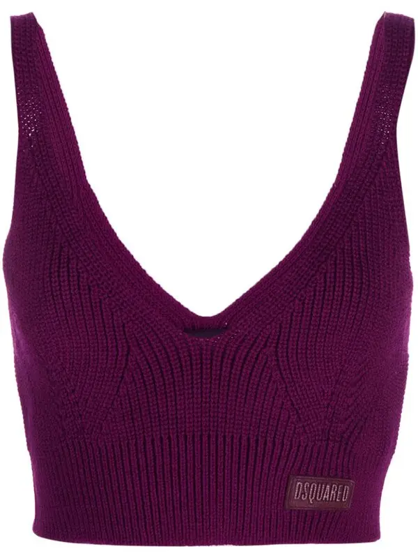 Dsquared2 Logo-patch Wool Crop Top