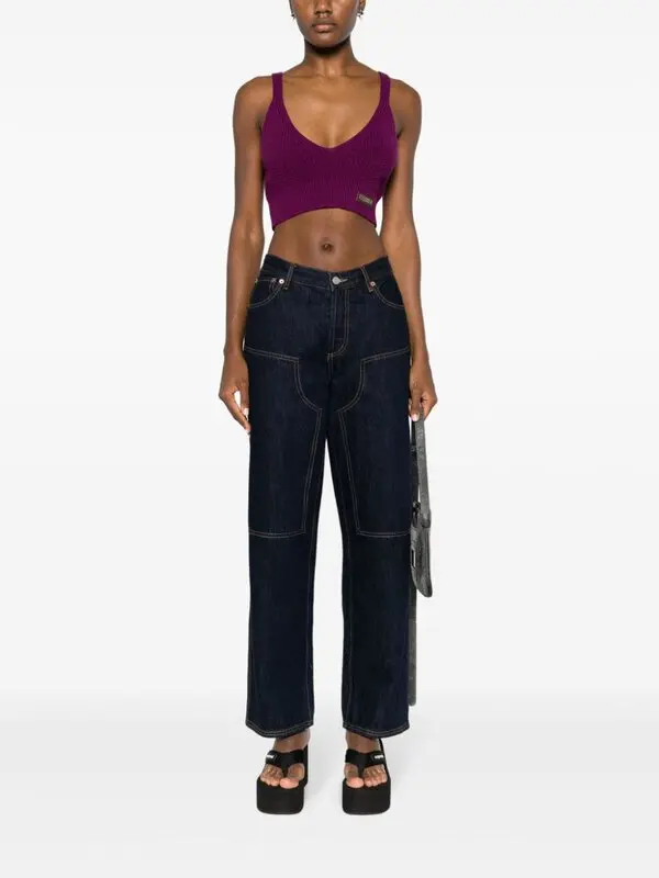Dsquared2 Logo-patch Wool Crop Top