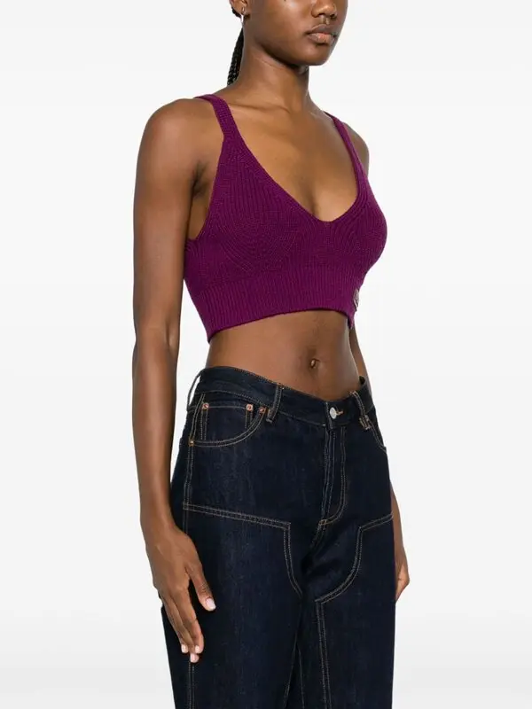 Dsquared2 Logo-patch Wool Crop Top
