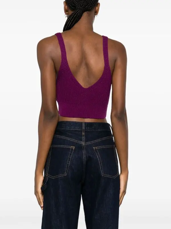 Dsquared2 Logo-patch Wool Crop Top