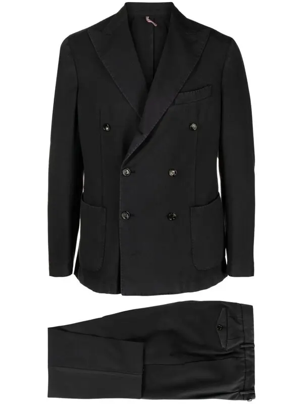 DELL'OGLIO Double-breasted Wool Suit - Grey