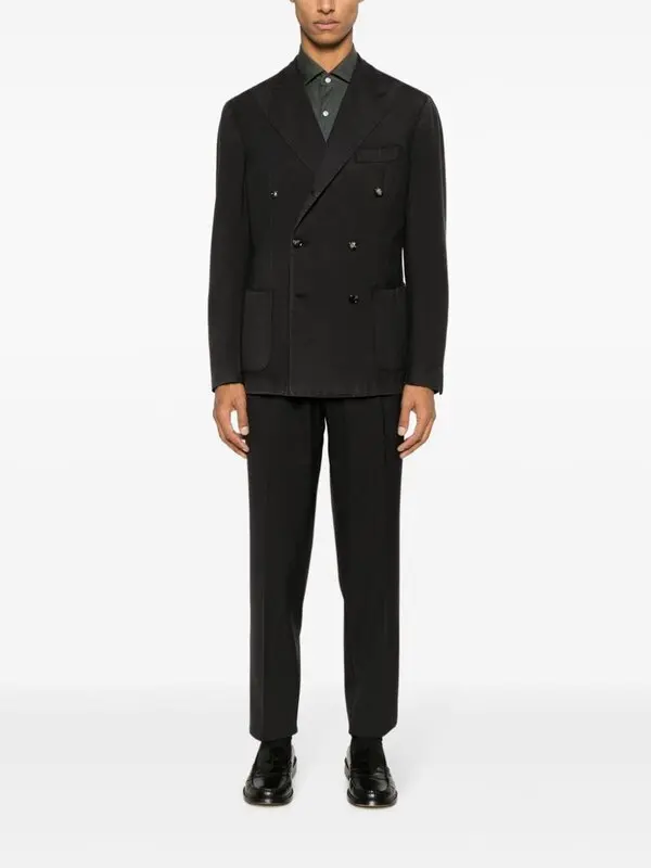 DELL'OGLIO Double-breasted Wool Suit - Grey