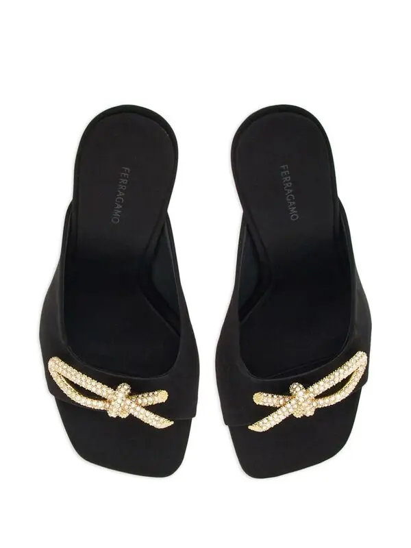 FERRAGAMO 105mm Crystal-embellished Bow Sandals