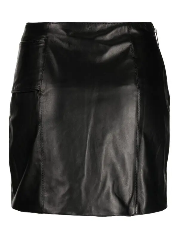 BOYAROVSKAYA Zip-up Leather Mini Skirt