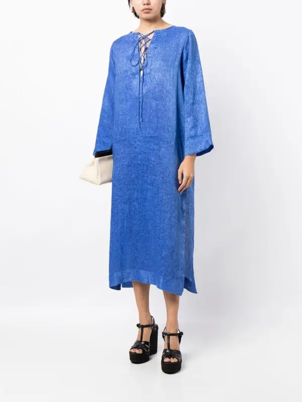 BAMBAH Lace-front Linen Kaftan