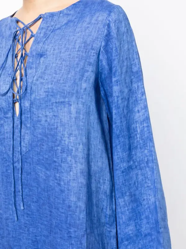 BAMBAH Lace-front Linen Kaftan