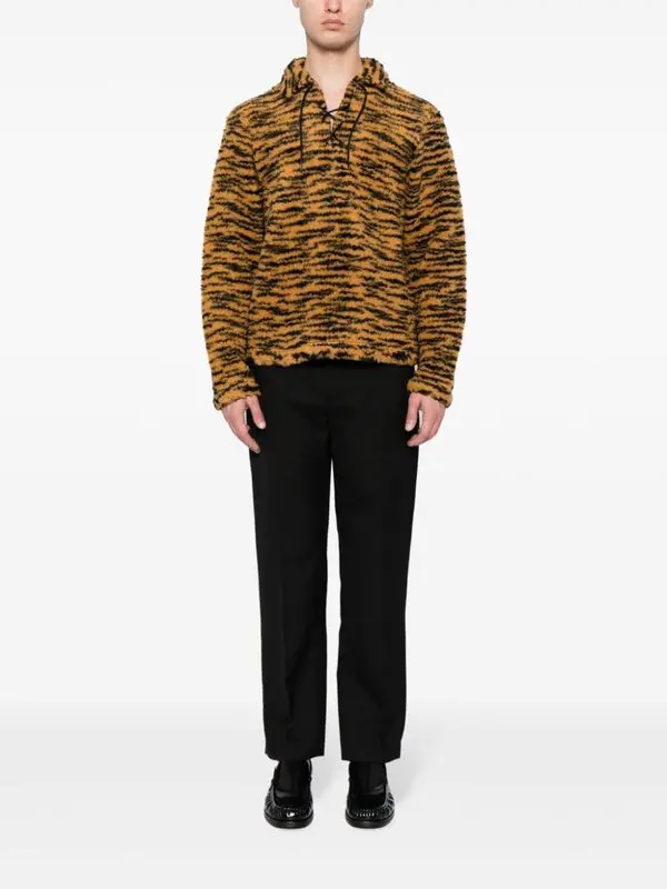 BODE Tiger-print Lace-up Jumper