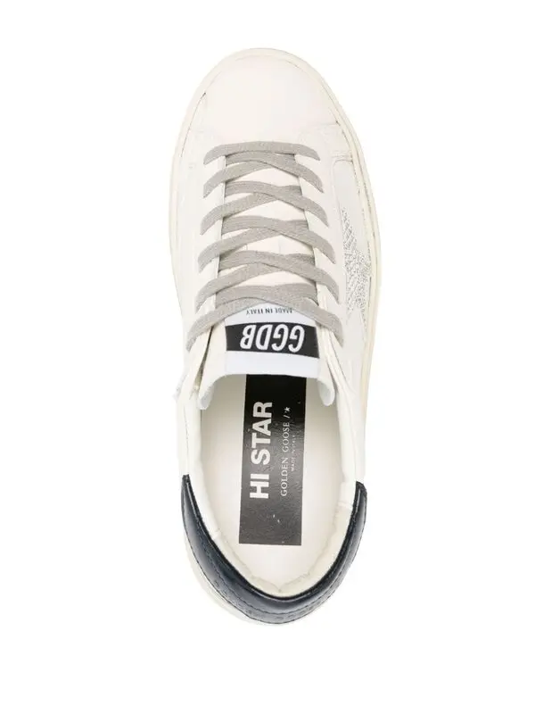 GOLDEN GOOSE Hi Star Leather Sneakers - White