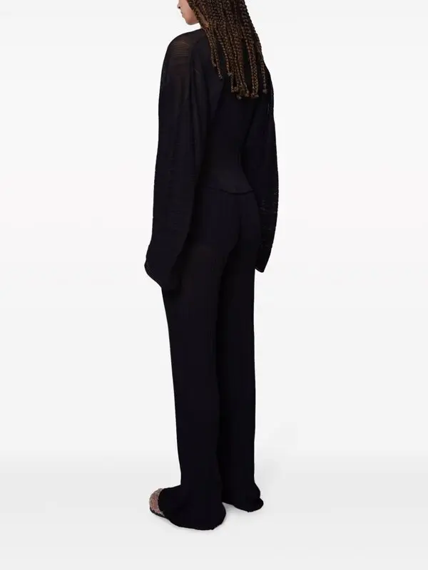 Stella McCartney Fine-knit Plissé Top - Black
