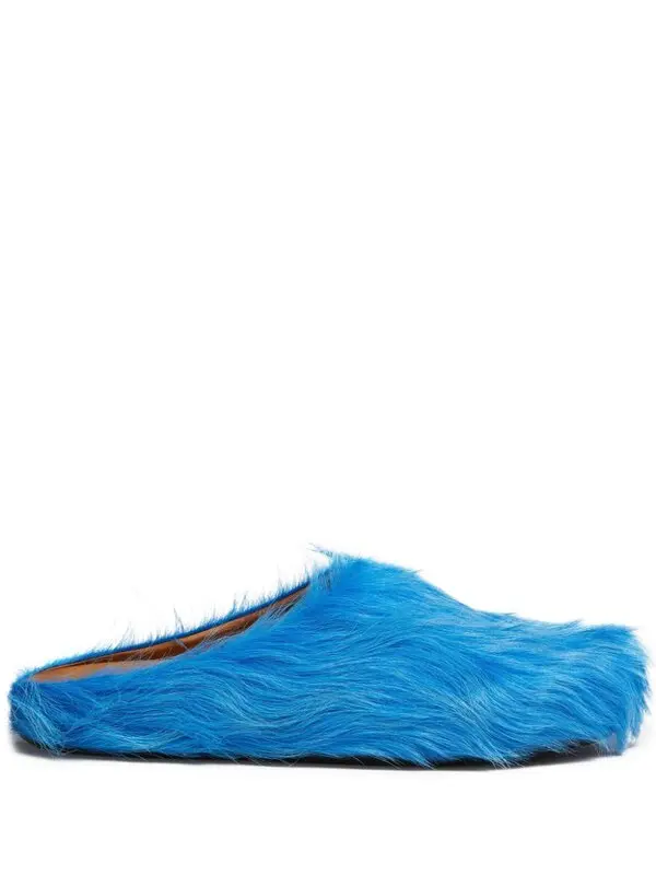 Marni Fussbet Calf-hair Slippers - Blue