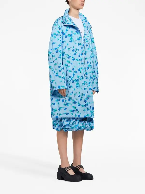 Marni Floral-print Peplum Midi Skirt