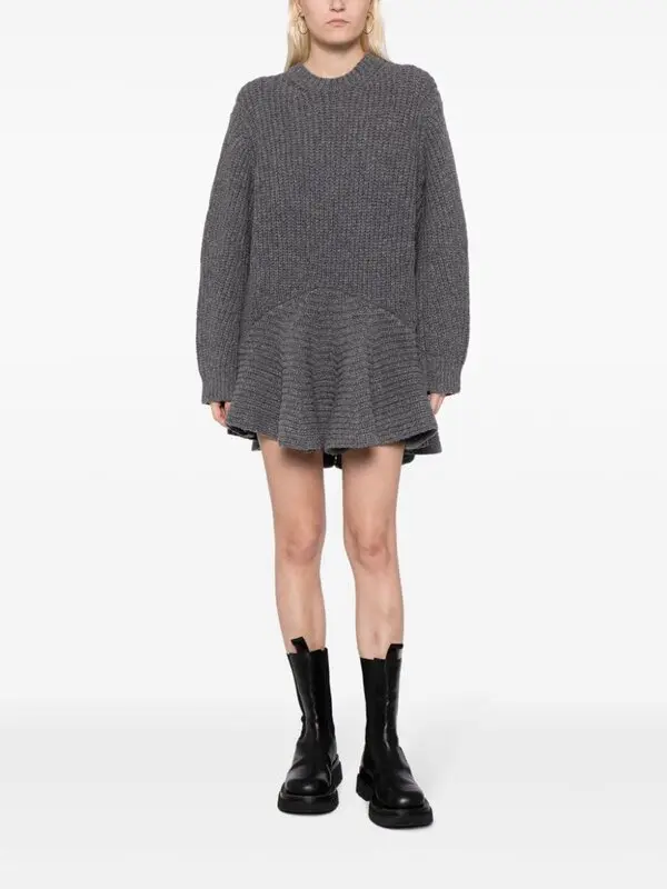 JNBY Crew-neck Drop-shoulder Mini Dress