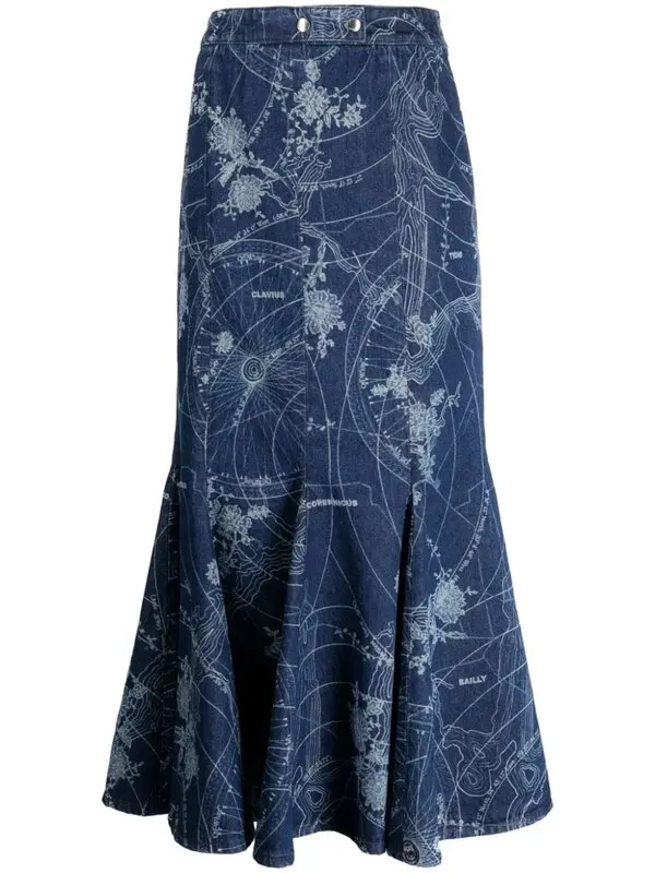 Off-White Graphic-print Mermaid Midi Skirt