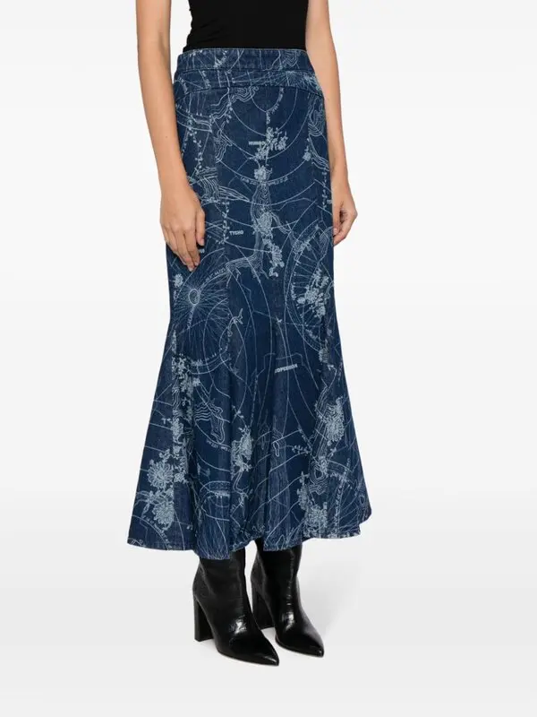 Off-White Graphic-print Mermaid Midi Skirt