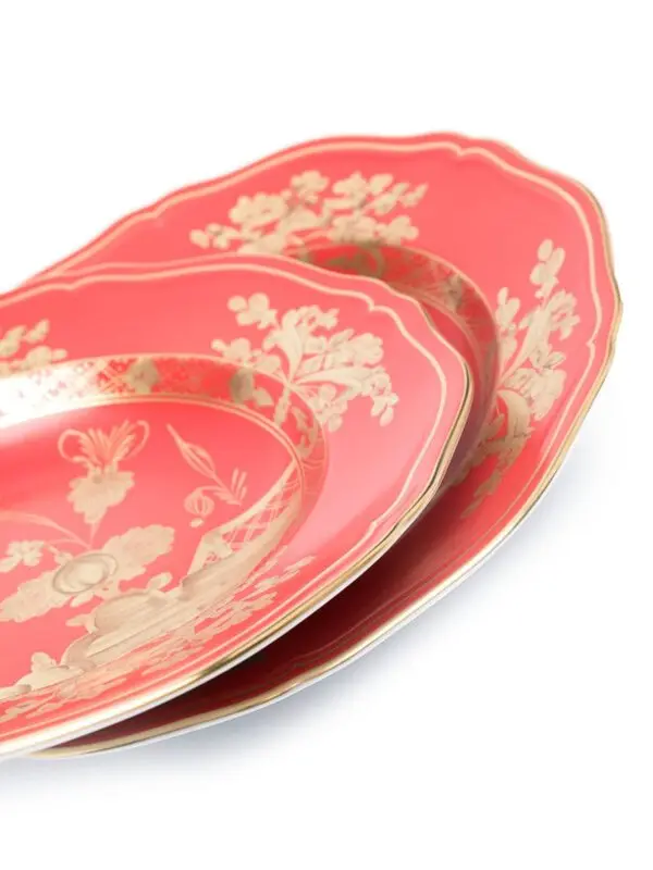 GINORI 1735 Floral-print Plates - Red
