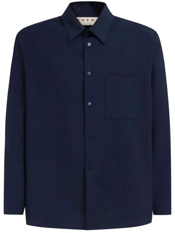 Marni Tropical Wool Long-sleeved Shirt - Blue