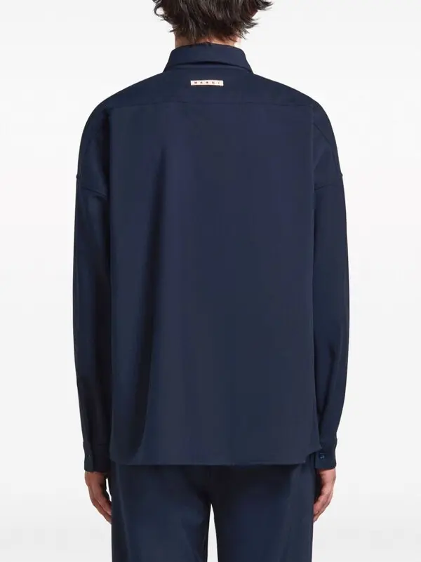 Marni Tropical Wool Long-sleeved Shirt - Blue