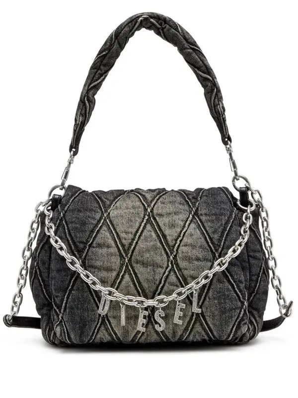 DIESEL® Charm-d M Denim Shoulder Bag - Black