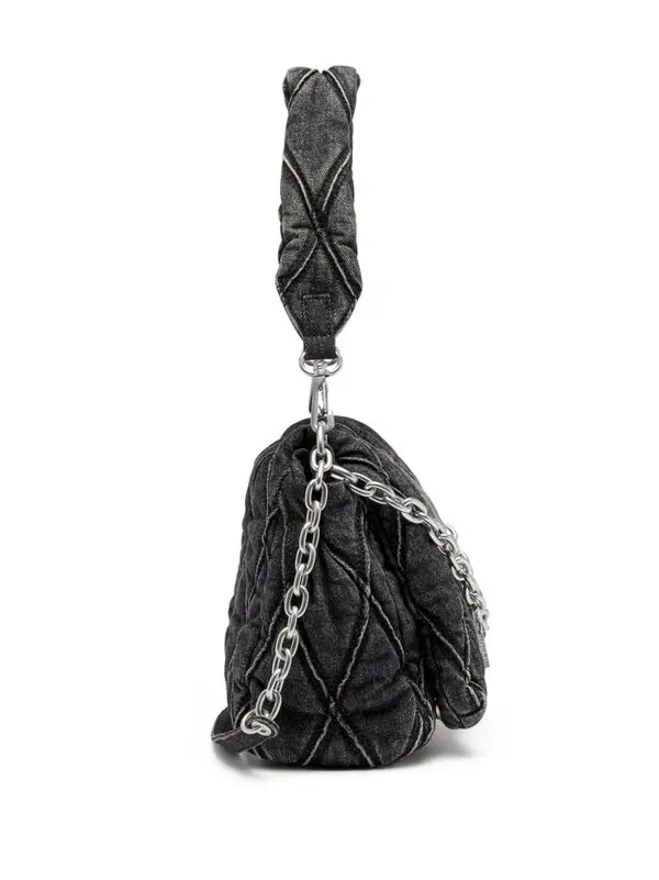 DIESEL® Charm-d M Denim Shoulder Bag - Black