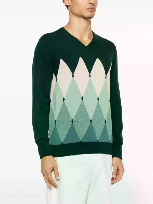 BALLANTYNE Argyle-intarsia Cashmere Jumper