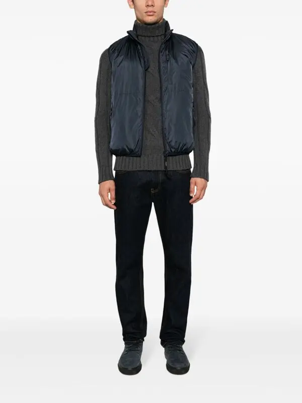 Aspesi High-neck Padded Gilet - Blue