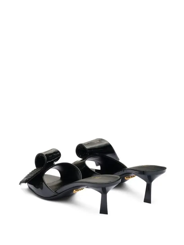 Prada Bow-detail Patent-leather Sandals
