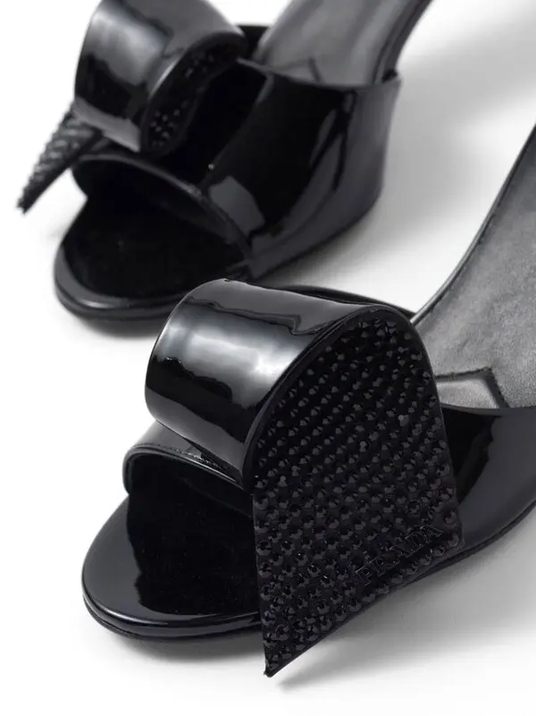 Prada Bow-detail Patent-leather Sandals