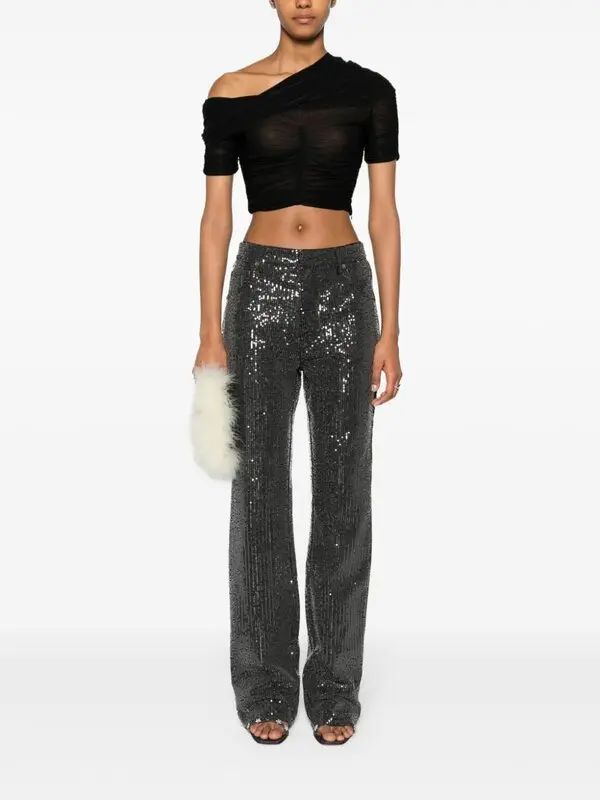 ROTATE BY BIRGER CHRISTENSEN High-waisted Sequined Jeans