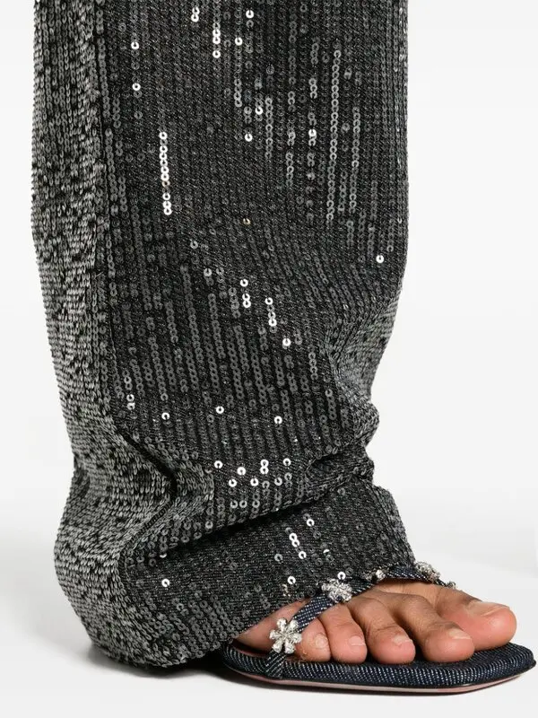 ROTATE BY BIRGER CHRISTENSEN High-waisted Sequined Jeans
