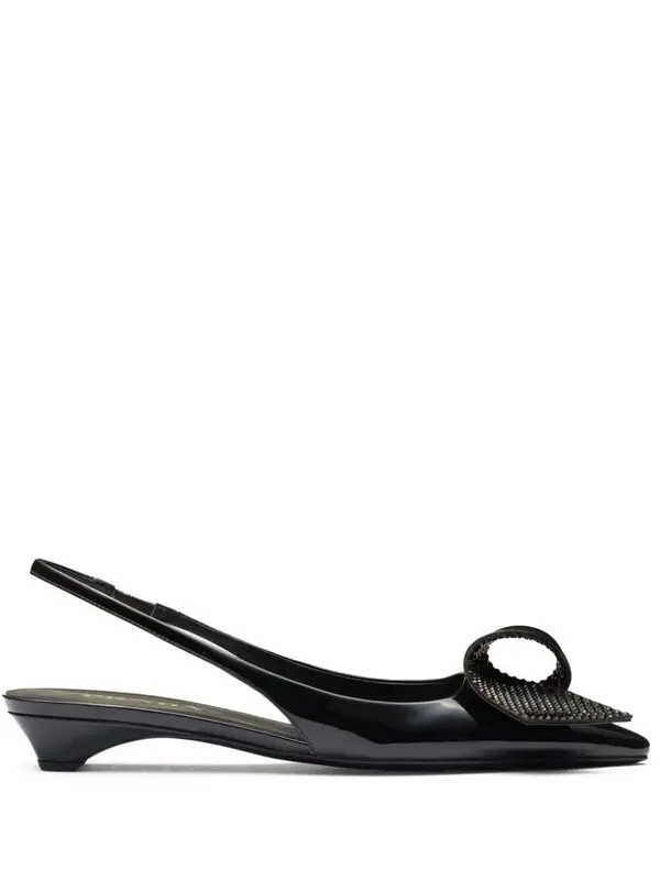 Prada 25mm Appliqué-detail Leather Pumps
