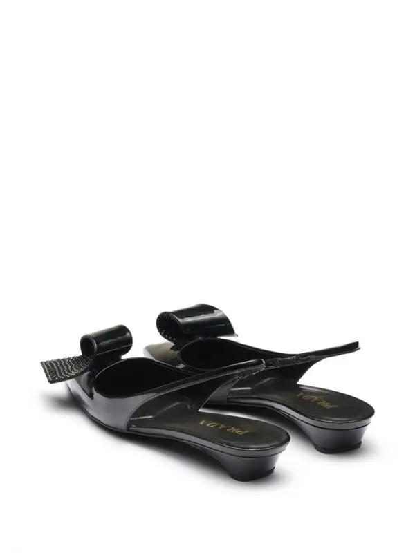Prada 25mm Appliqué-detail Leather Pumps