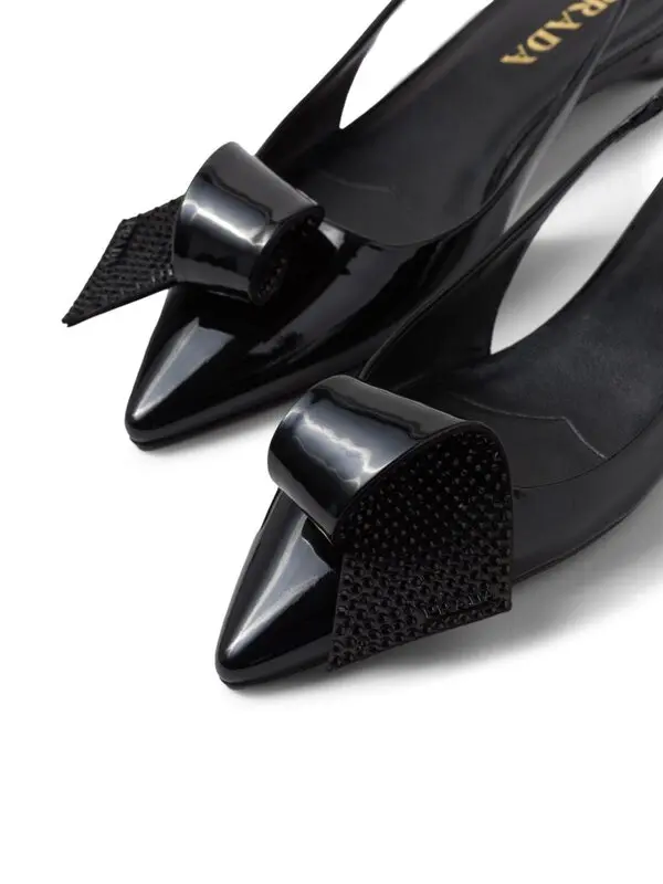 Prada 25mm Appliqué-detail Leather Pumps