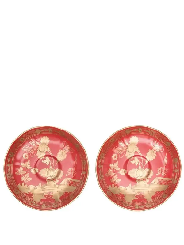 GINORI 1735 Rubrum Porcelain Plate - Red
